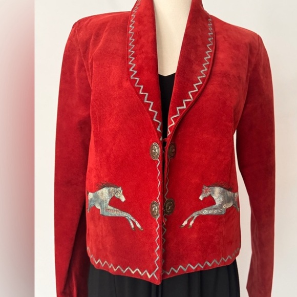 Patricia Wolf | Jackets & Coats | Hand Painted Patricia Wolf Leather ...